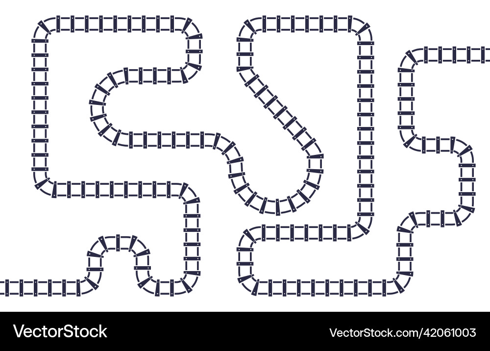 Curvy train tracks Royalty Free Vector Image - VectorStock
