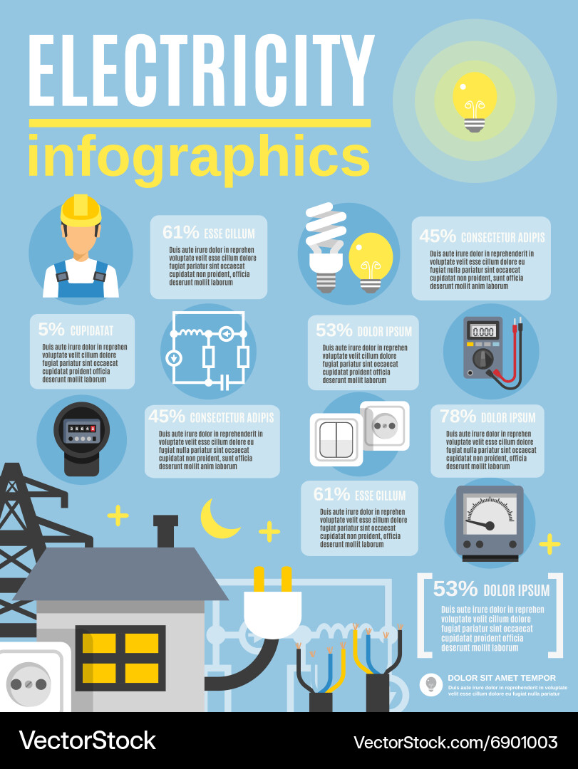 Electricity infographic set Royalty Free Vector Image
