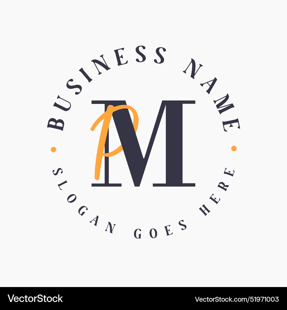 Elegant letter mp initials logo for corporate Vector Image