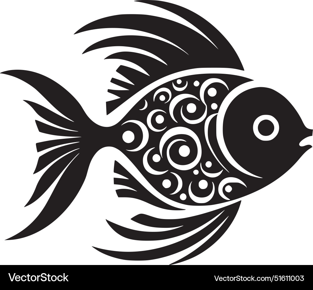 Fish - black and white Royalty Free Vector Image