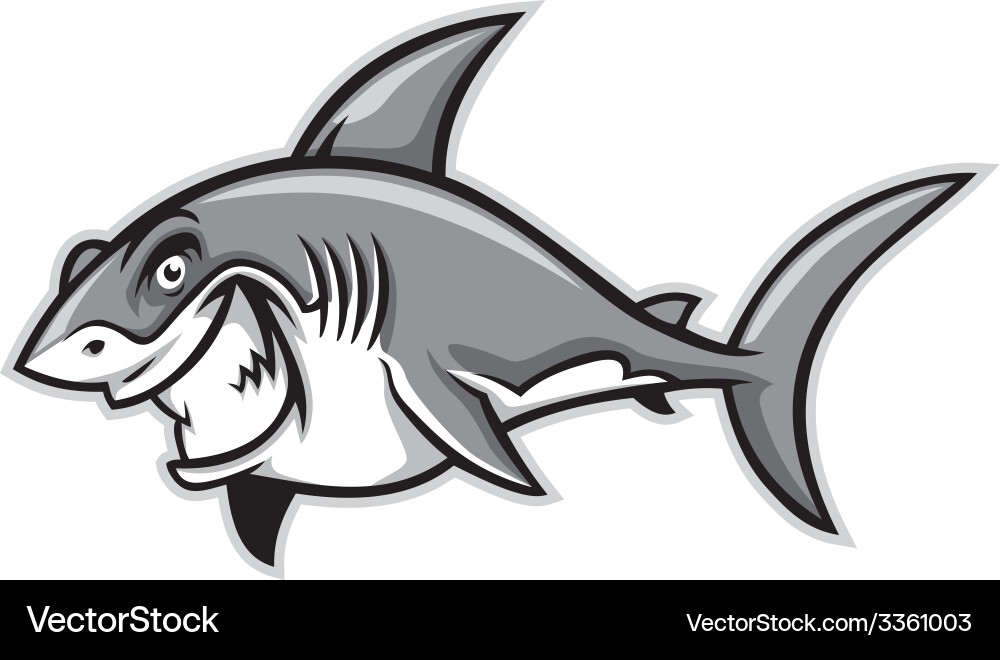 Great white shark smiling Royalty Free Vector Image