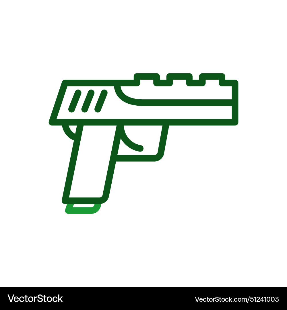 Gun icon duocolor green military Royalty Free Vector Image