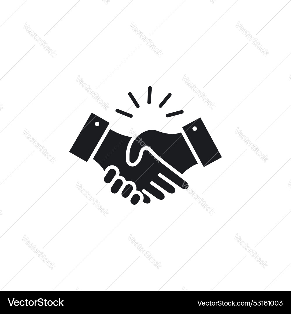 Handshake icon symbol on white background Vector Image