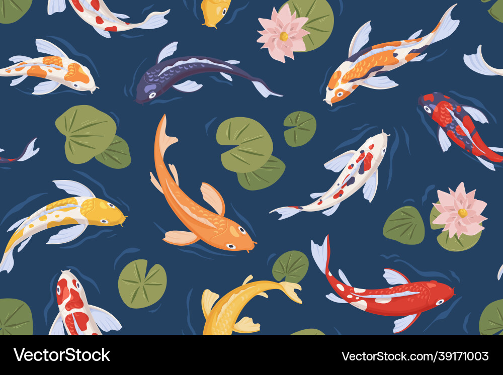 Koi Fish Japanese Pattern Royalty Free Vector Image