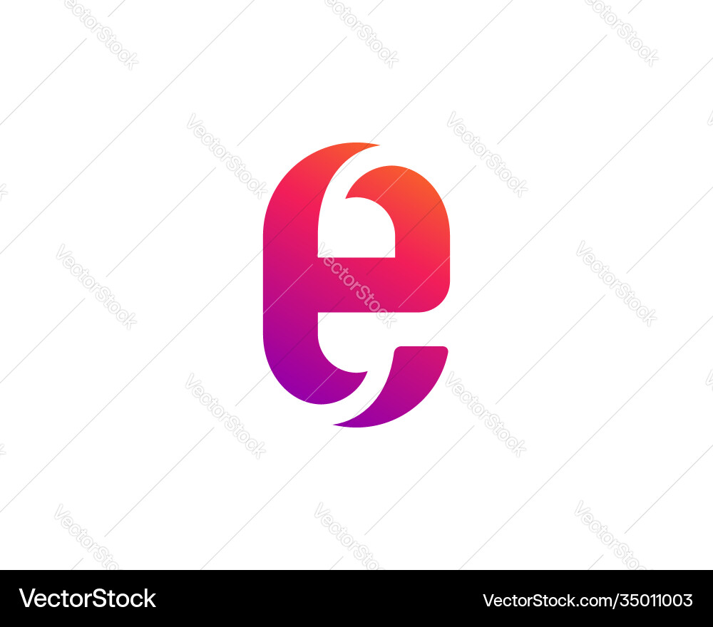 Letter e logo icon design template elements Vector Image