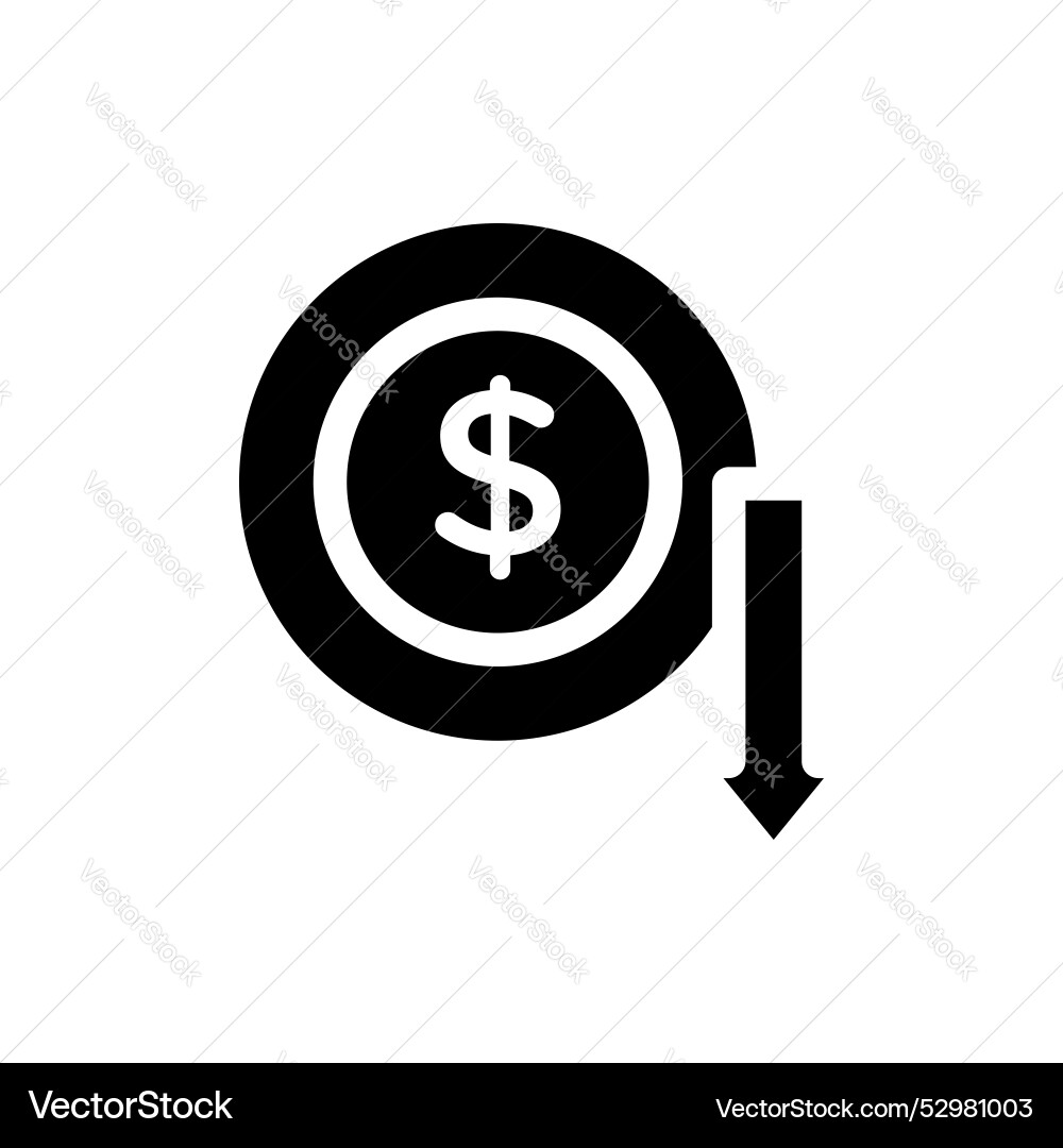 Lower cost icon set reduce price symbol in a back Vector Image