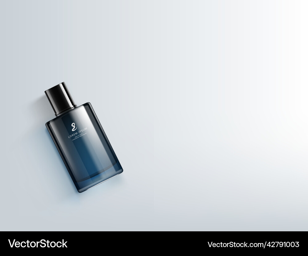 Perfume transparent glass bottle spray with cap Vector Image