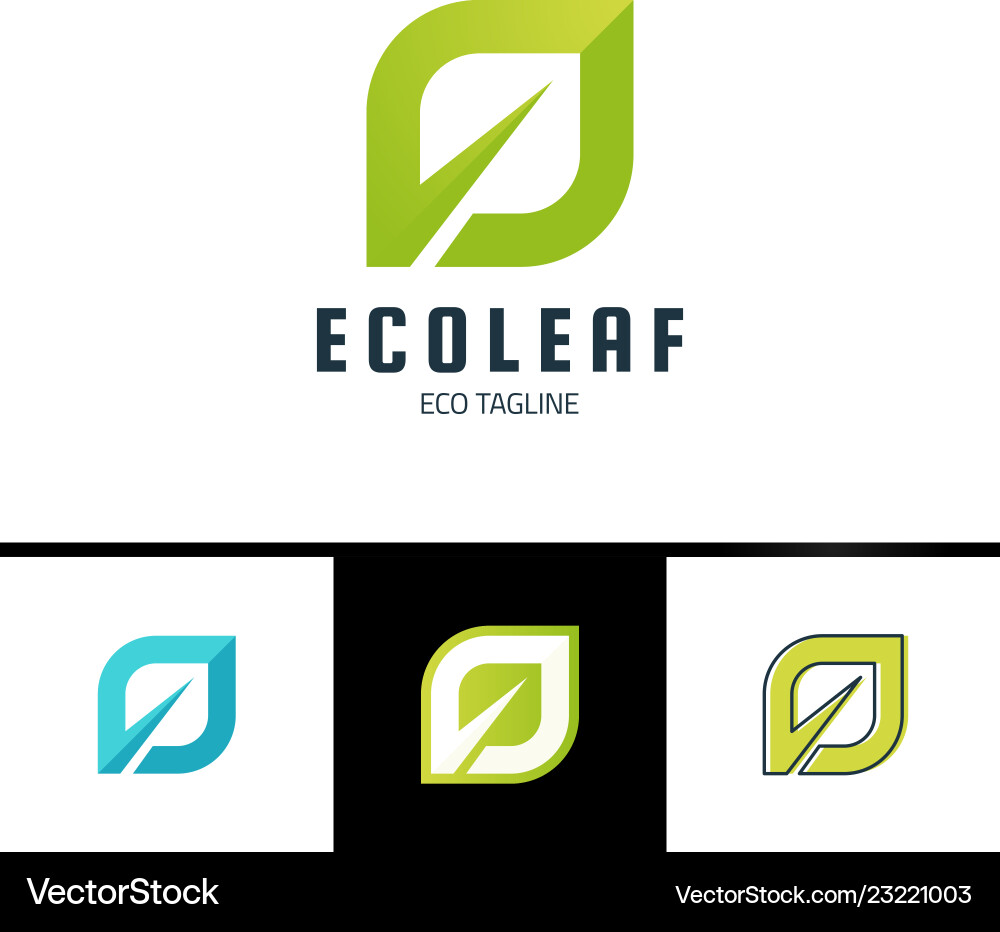 Simple Green Ecology Leaf Logo Royalty Free Vector Image