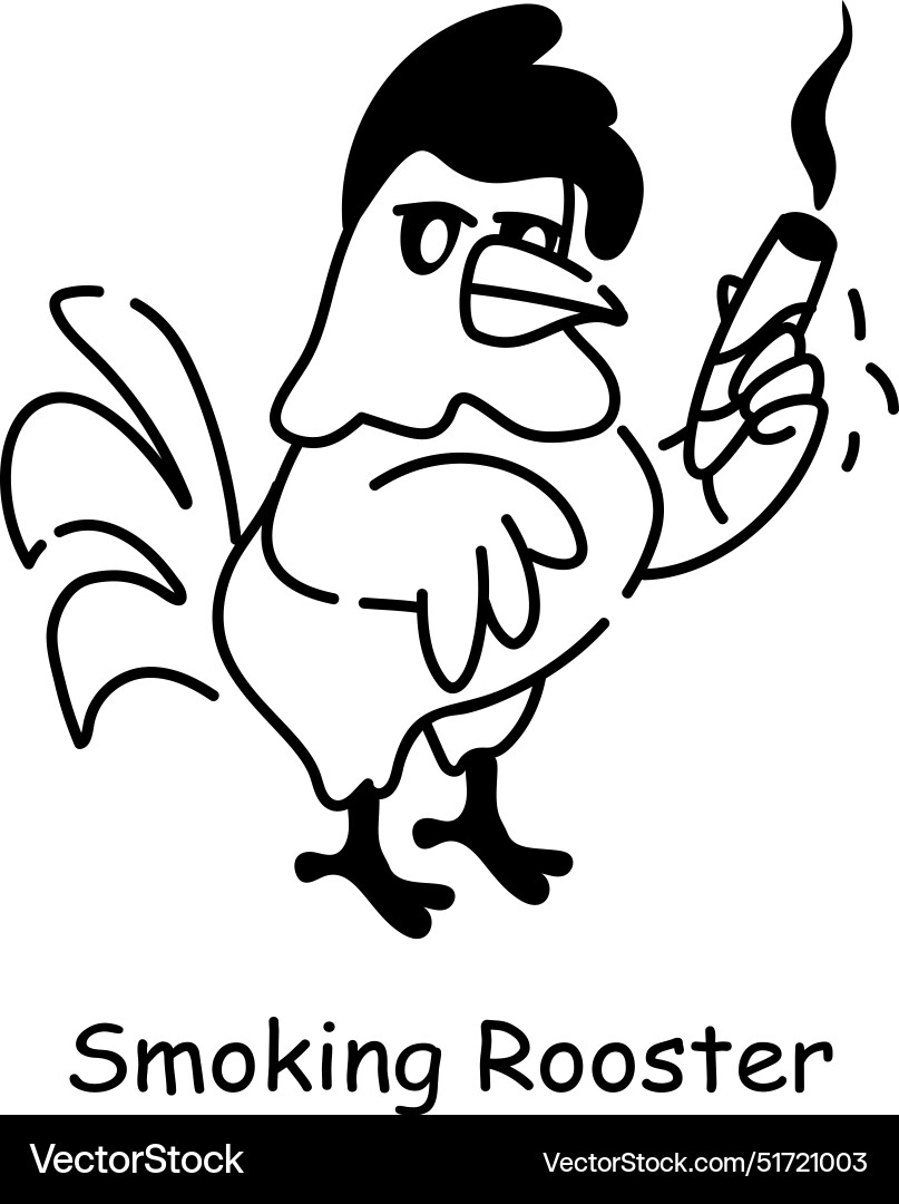 Smoking rooster Royalty Free Vector Image - VectorStock