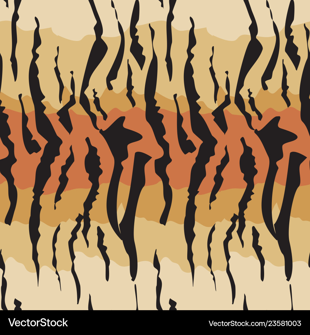 Tiger Skin Pattern - Seamless Royalty Free Vector Image