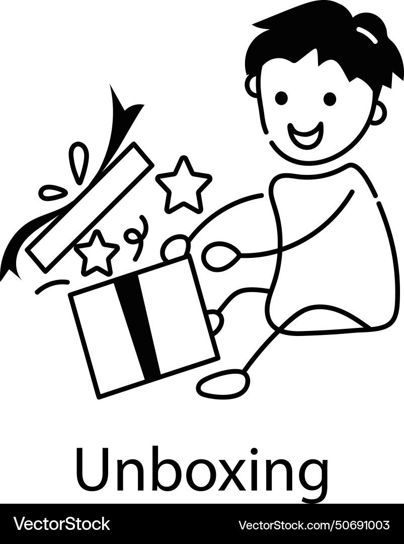 Unboxing Royalty Free Vector Image - VectorStock