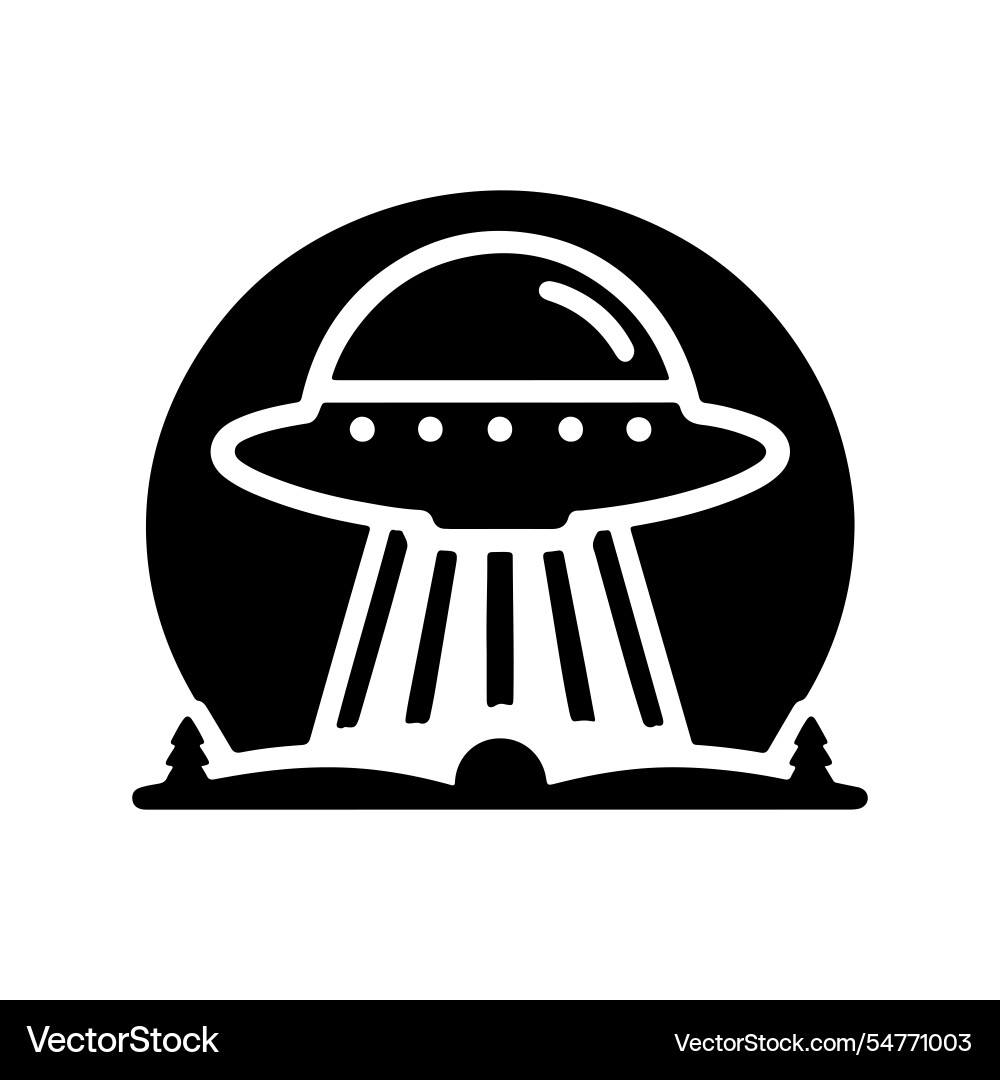 Unique ufo silhouette for posters t-shirts Vector Image