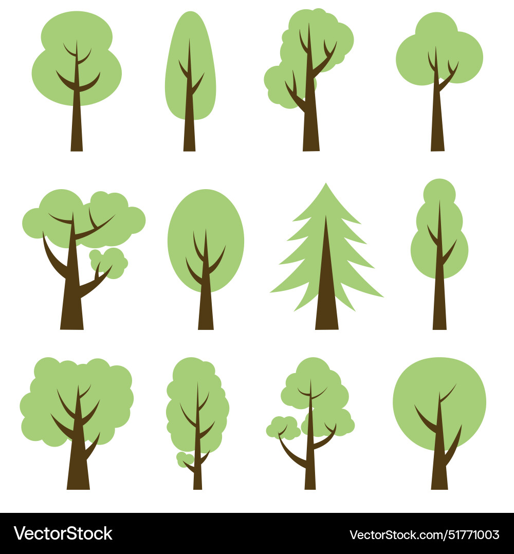 Wood for every taste abstract trees green Vector Image