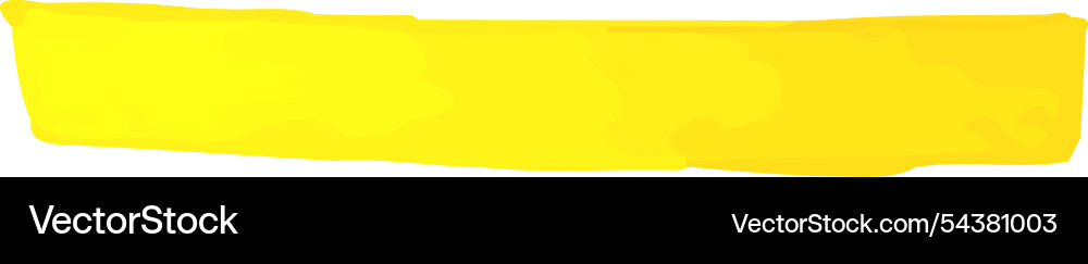 Yellow marker line permanent highlighter stripe Vector Image