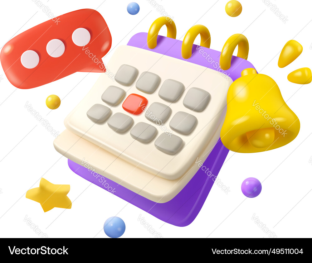 3d calendar design Royalty Free Vector Image - VectorStock