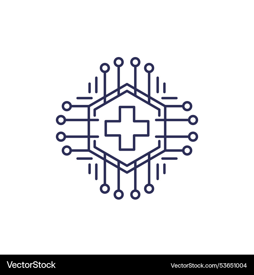 Ai in healthcare icon artificial intelligence Vector Image
