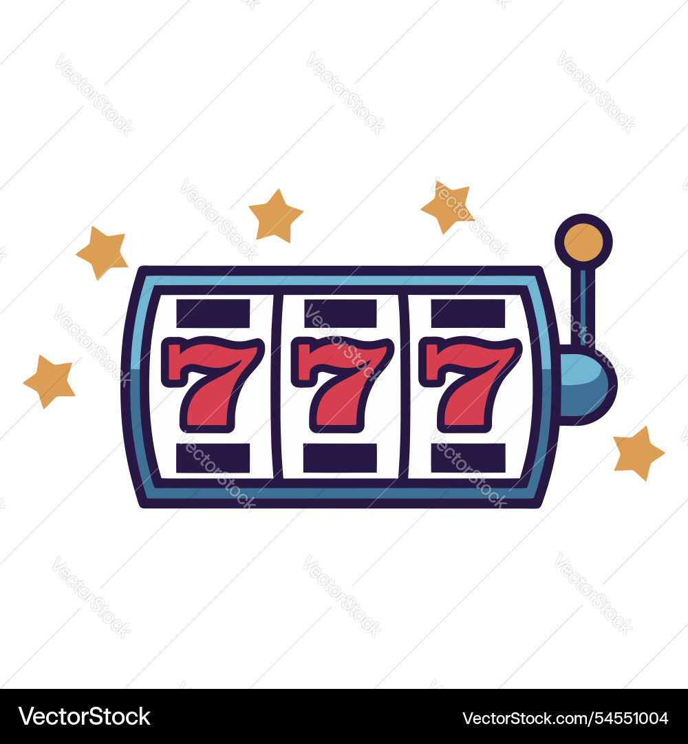Colorful slot machine with sevens Royalty Free Vector Image