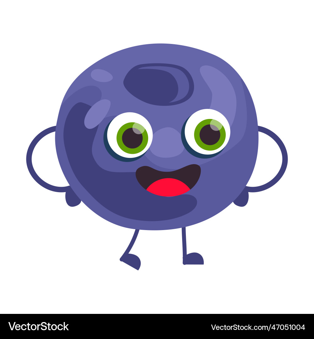 Cute blueberry berry cartoon character Royalty Free Vector