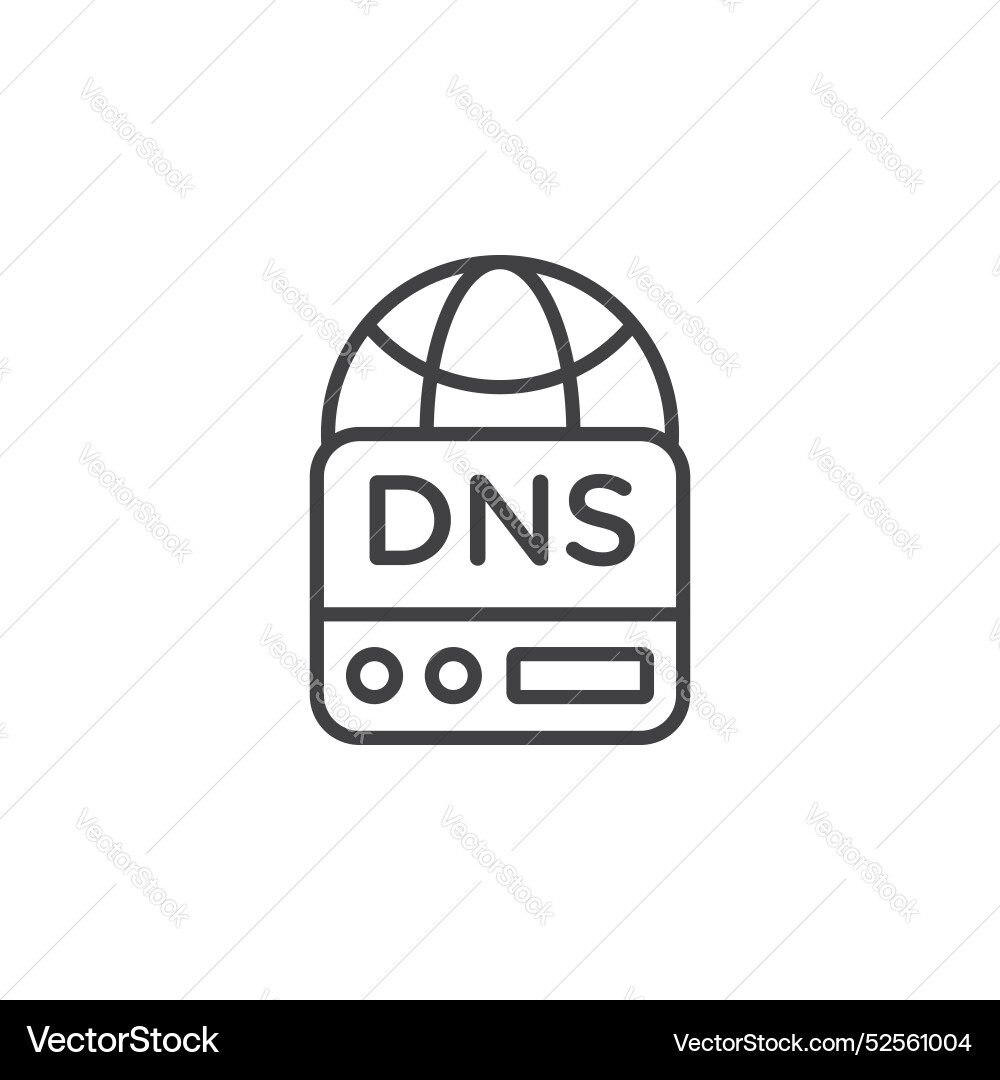 Dns icon set on white background Royalty Free Vector Image