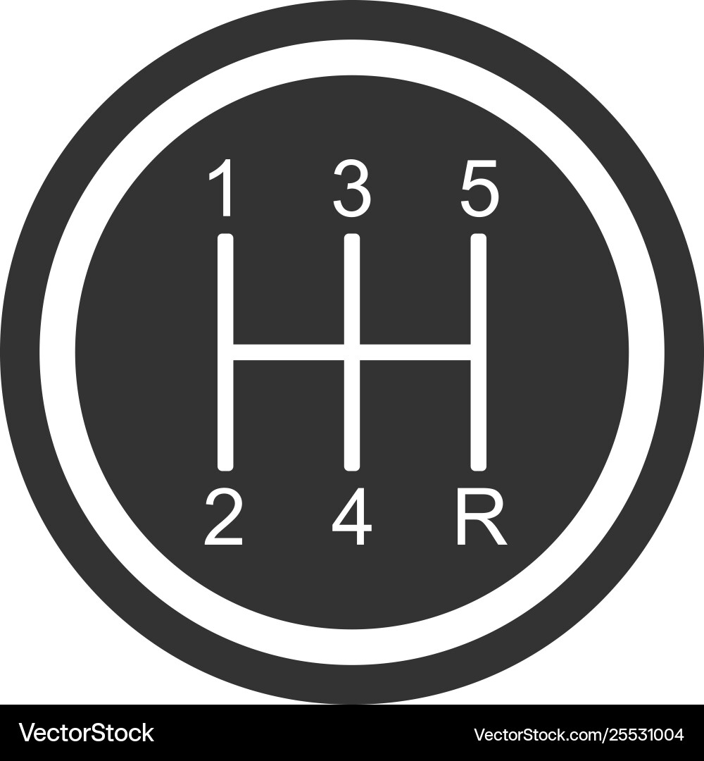 Gear shifter icon isolated transmission Royalty Free Vector