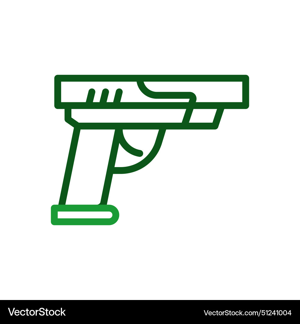 Gun icon duocolor green military Royalty Free Vector Image