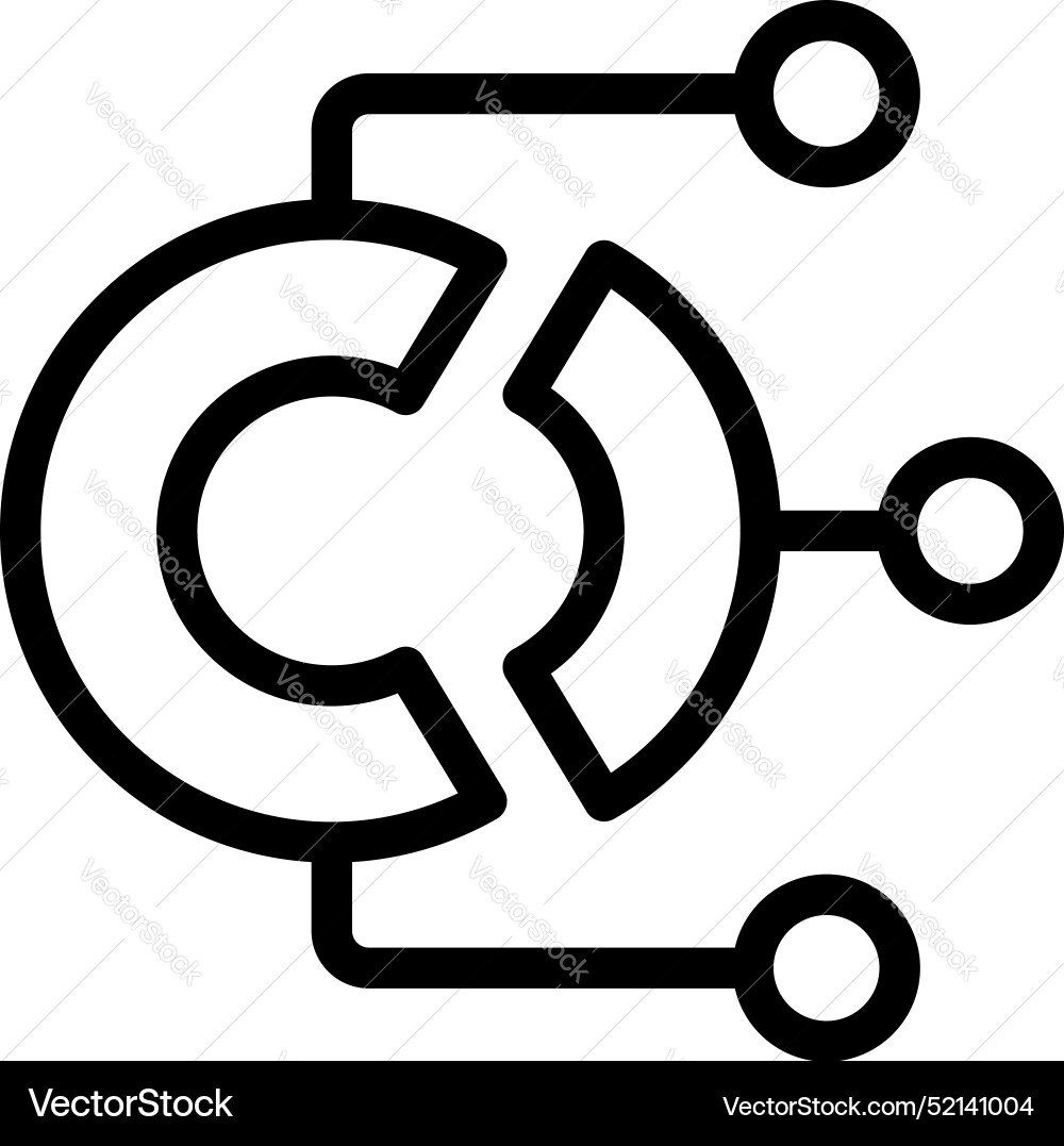 Line icon style graphic depicting data analysis Vector Image