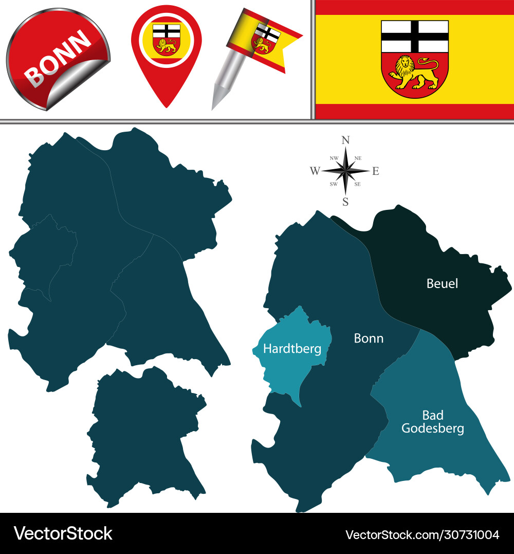 Map bonn germany Royalty Free Vector Image - VectorStock
