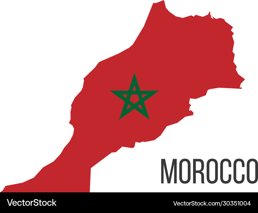 Morocco flag map the country Royalty Free Vector Image