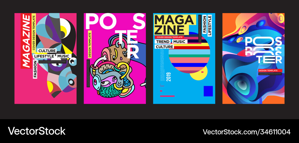 New cover and poster design template for digital Vector Image