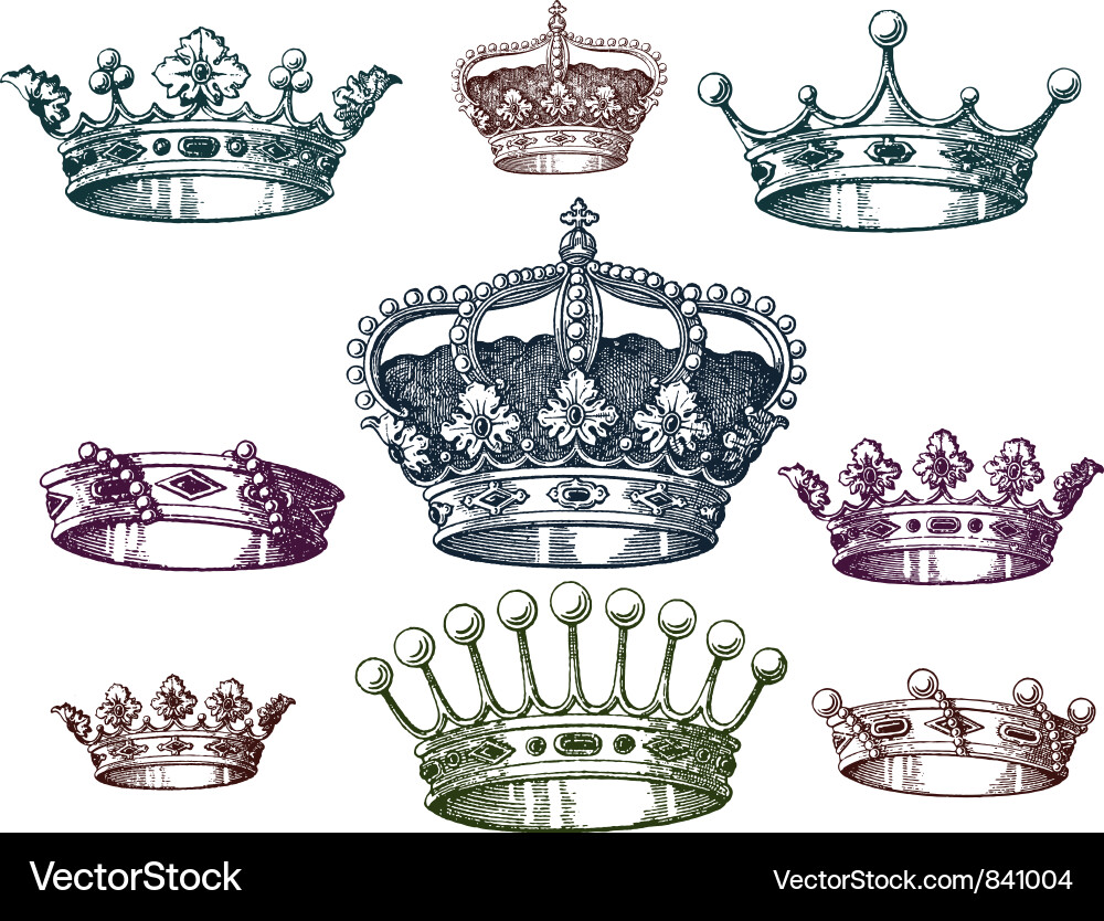 Royal crowns Royalty Free Vector Image - VectorStock