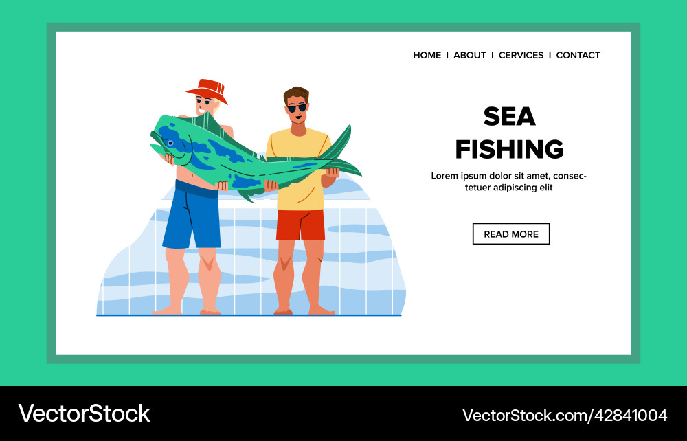 Sea fishing Royalty Free Vector Image - VectorStock