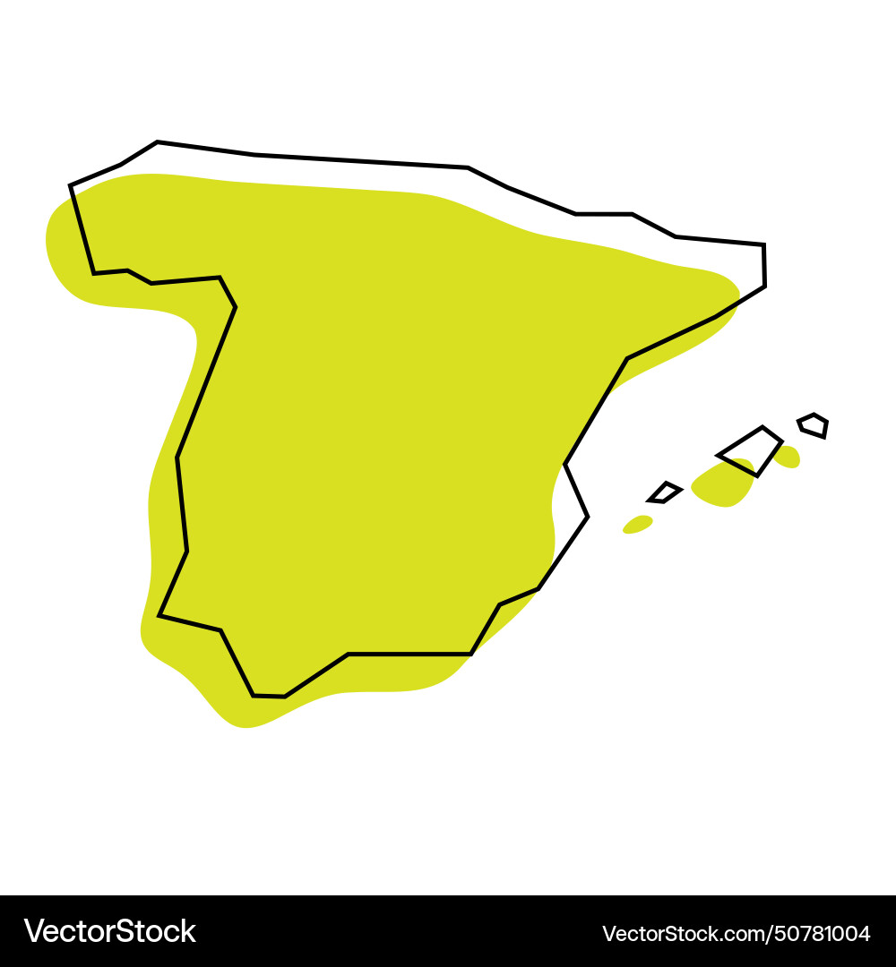 Spain simplified map Royalty Free Vector Image