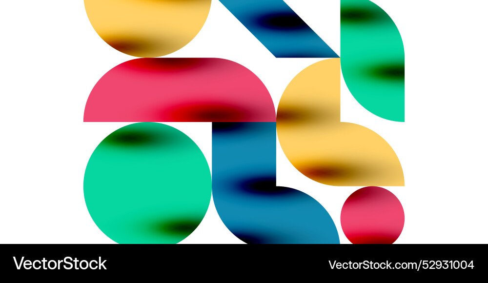 Tech minimal circular shapes geometric art Vector Image