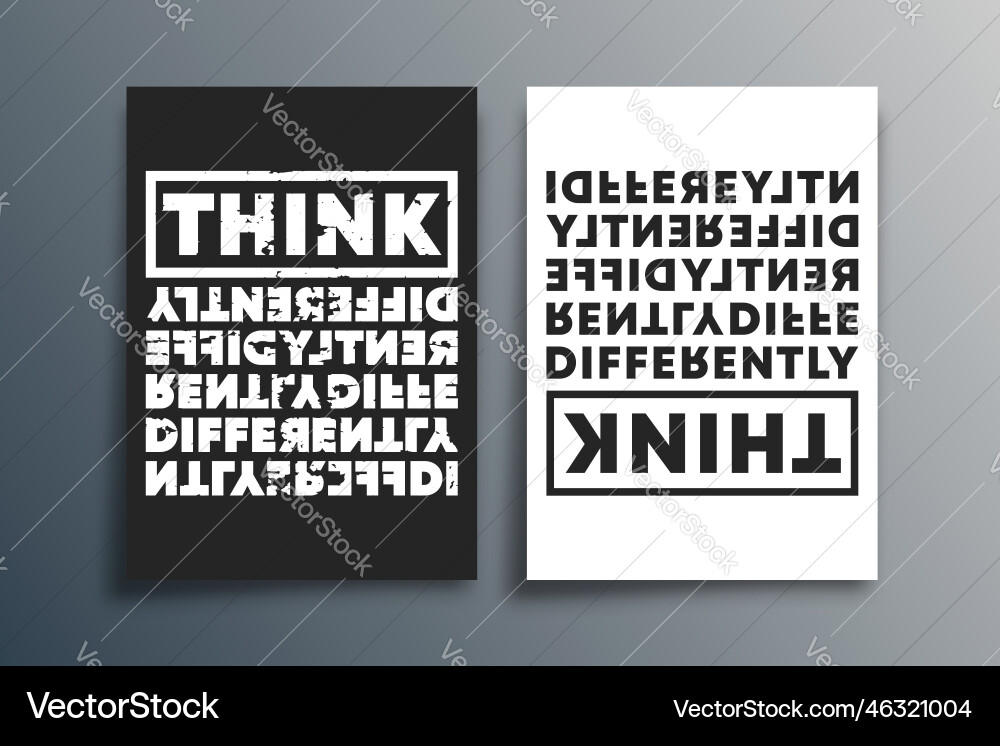 Think differently quote minimal design for flyers Vector Image