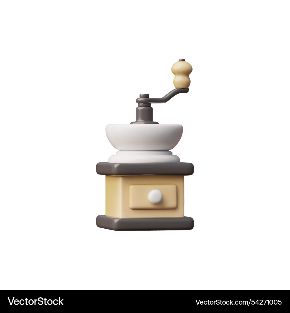 3d of coffee grinder Royalty Free Vector Image