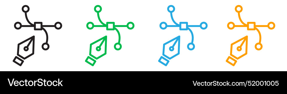 Bezier icon line art Royalty Free Vector Image