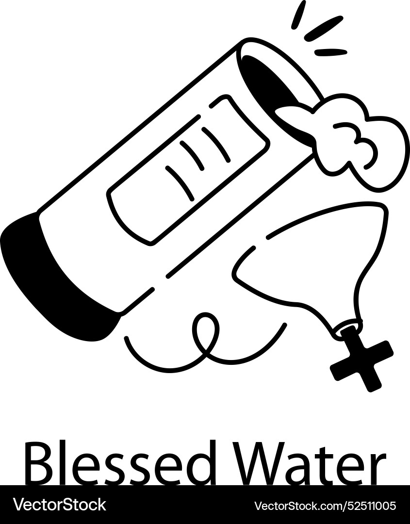 Blessed water Royalty Free Vector Image - VectorStock