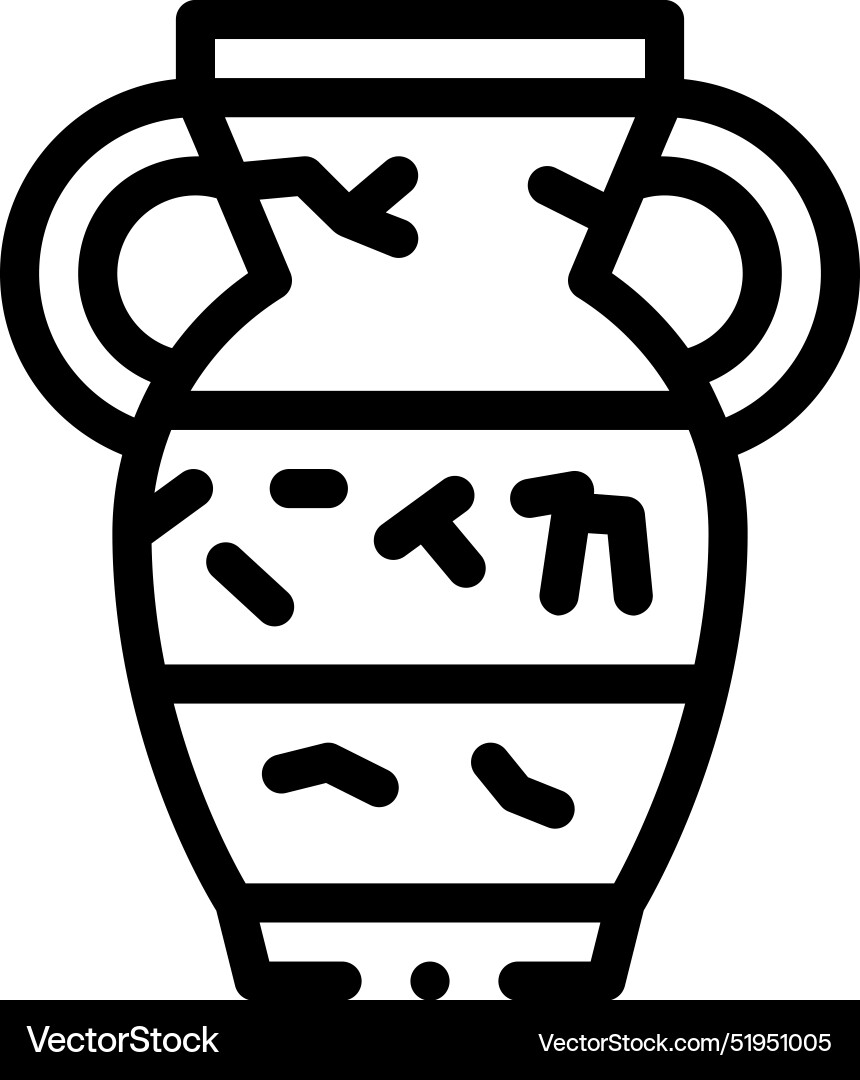 Ceramic icon thin linear style design isolated Vector Image