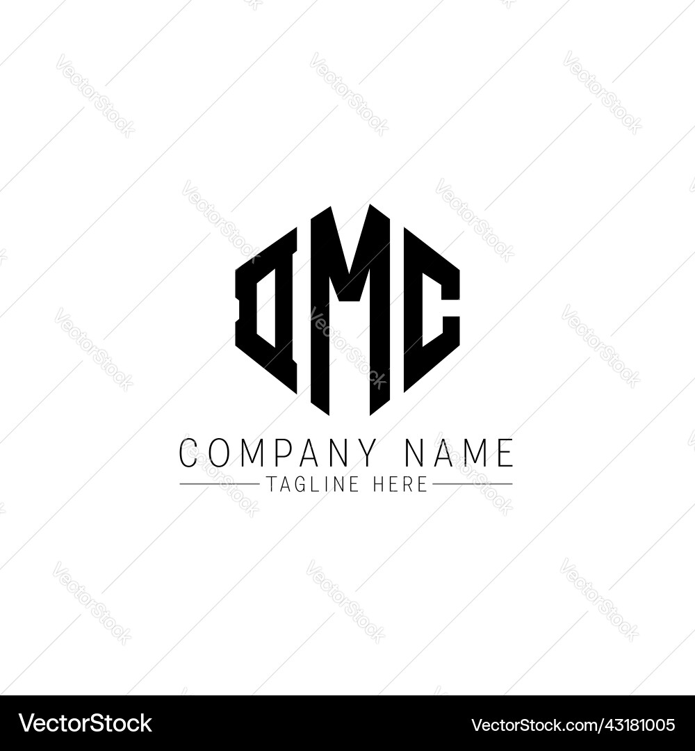 Dmc letter logo design with polygon shape Vector Image