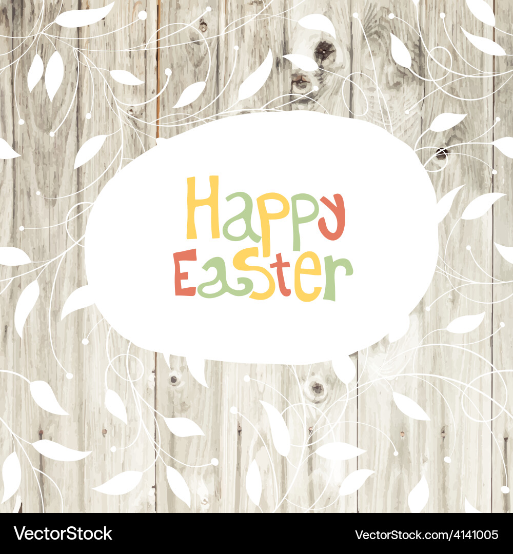Easter card wooden back Royalty Free Vector Image