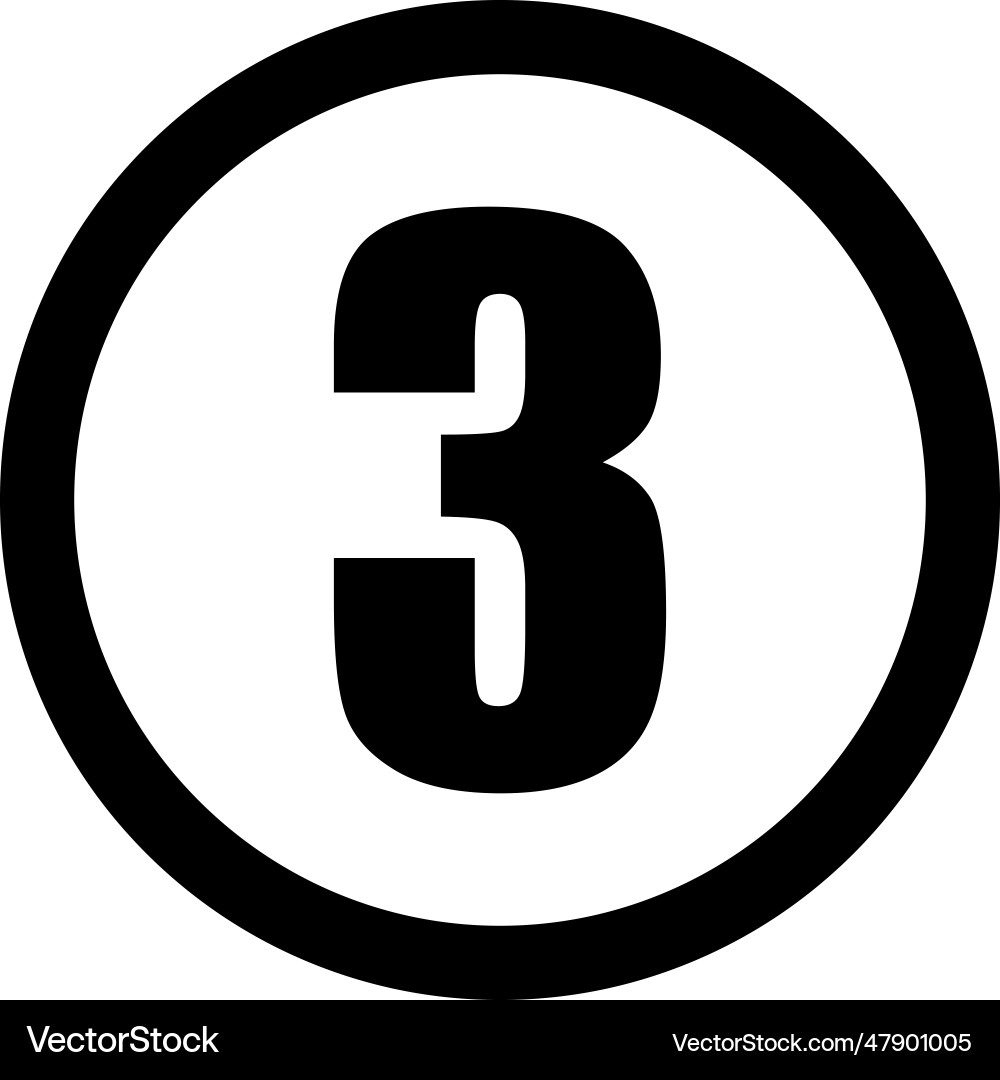 Number 3 icon circle isolated Royalty Free Vector Image