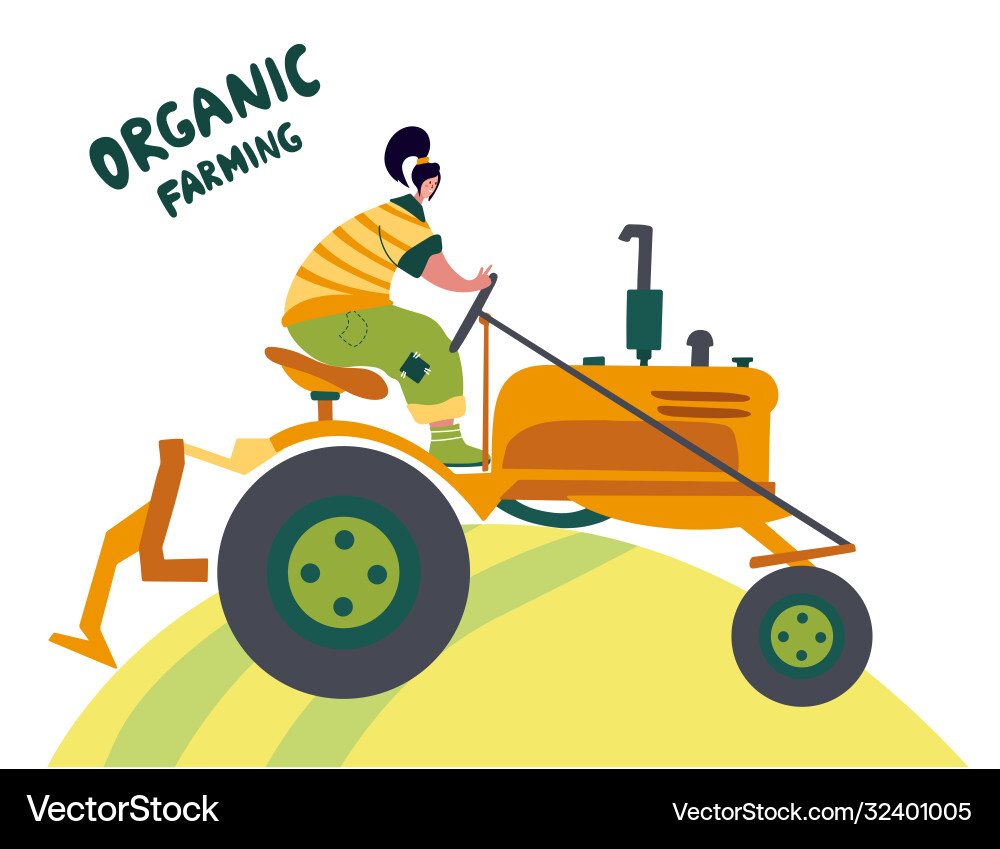 Organic farming agricultural workers planting Vector Image