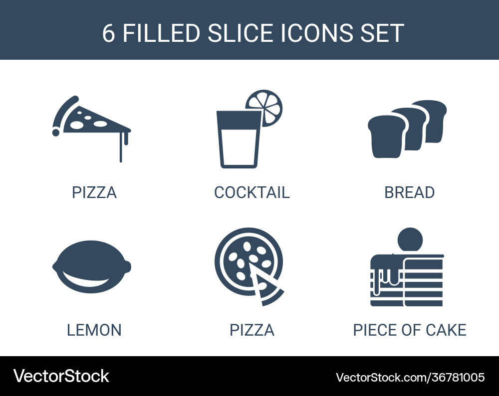 Slice icons Royalty Free Vector Image - VectorStock