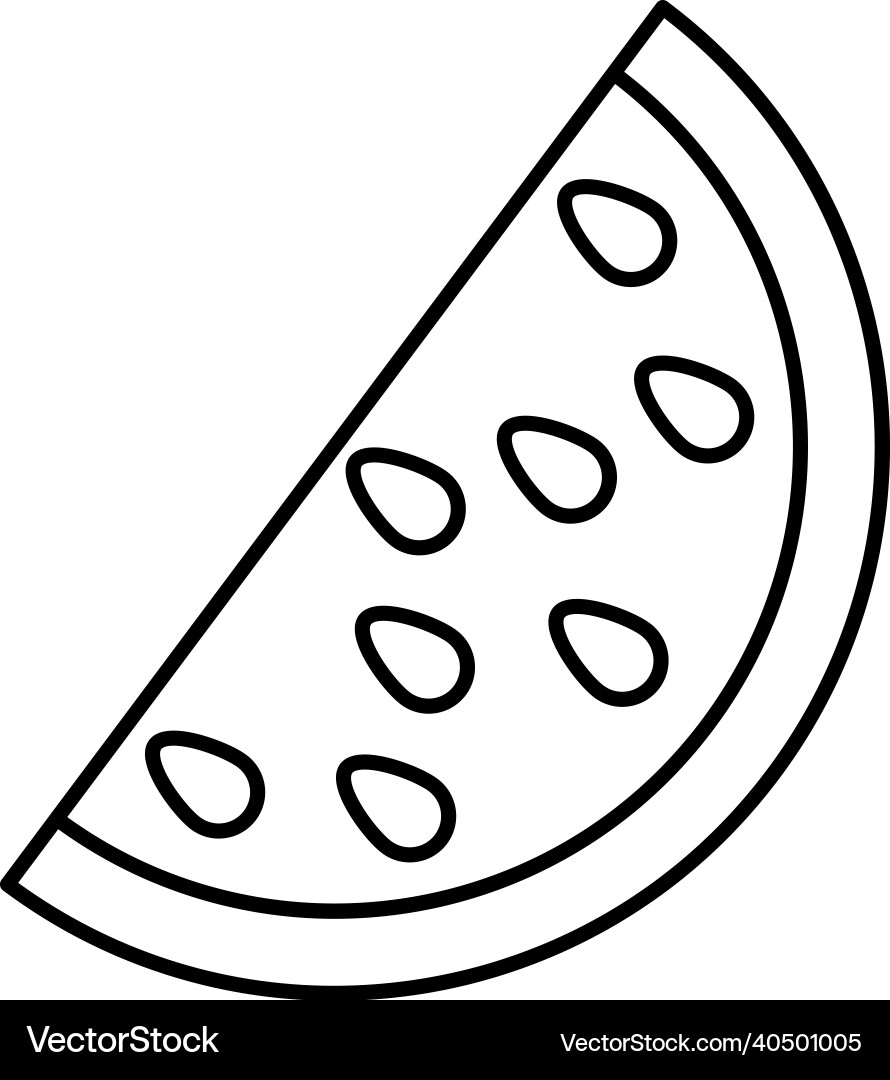 Watermelon fruit icon outline Royalty Free Vector Image