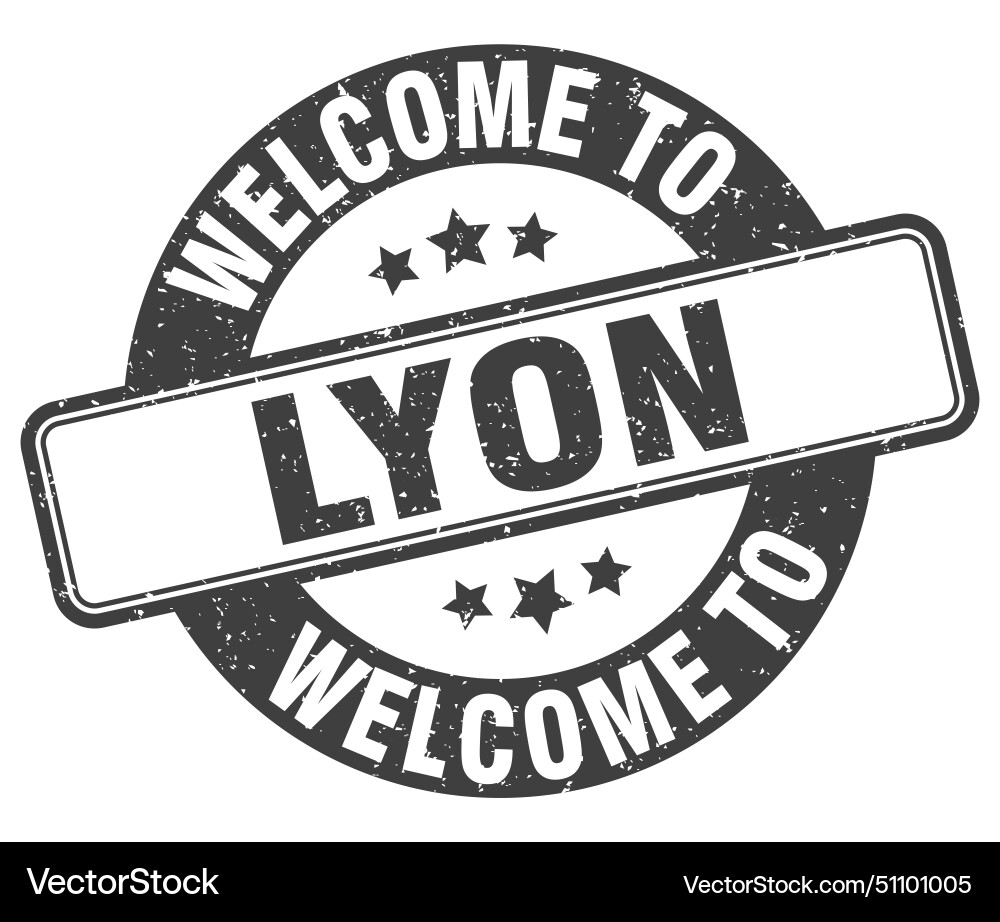 Welcome to lyon stamp round sign Royalty Free Vector Image
