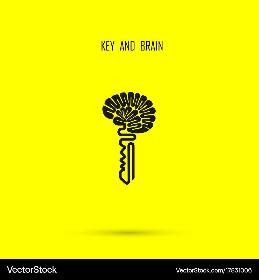 Brain with Key - Innovation & Success Vector Image