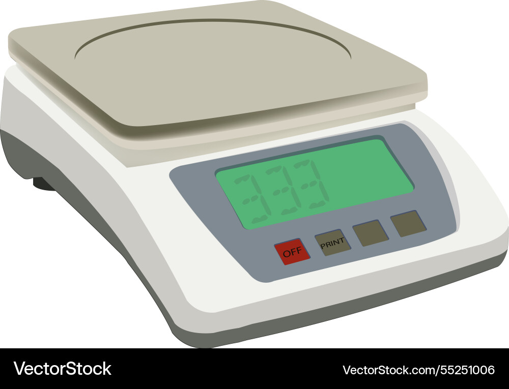 Digital scale displaying measurement on white Vector Image