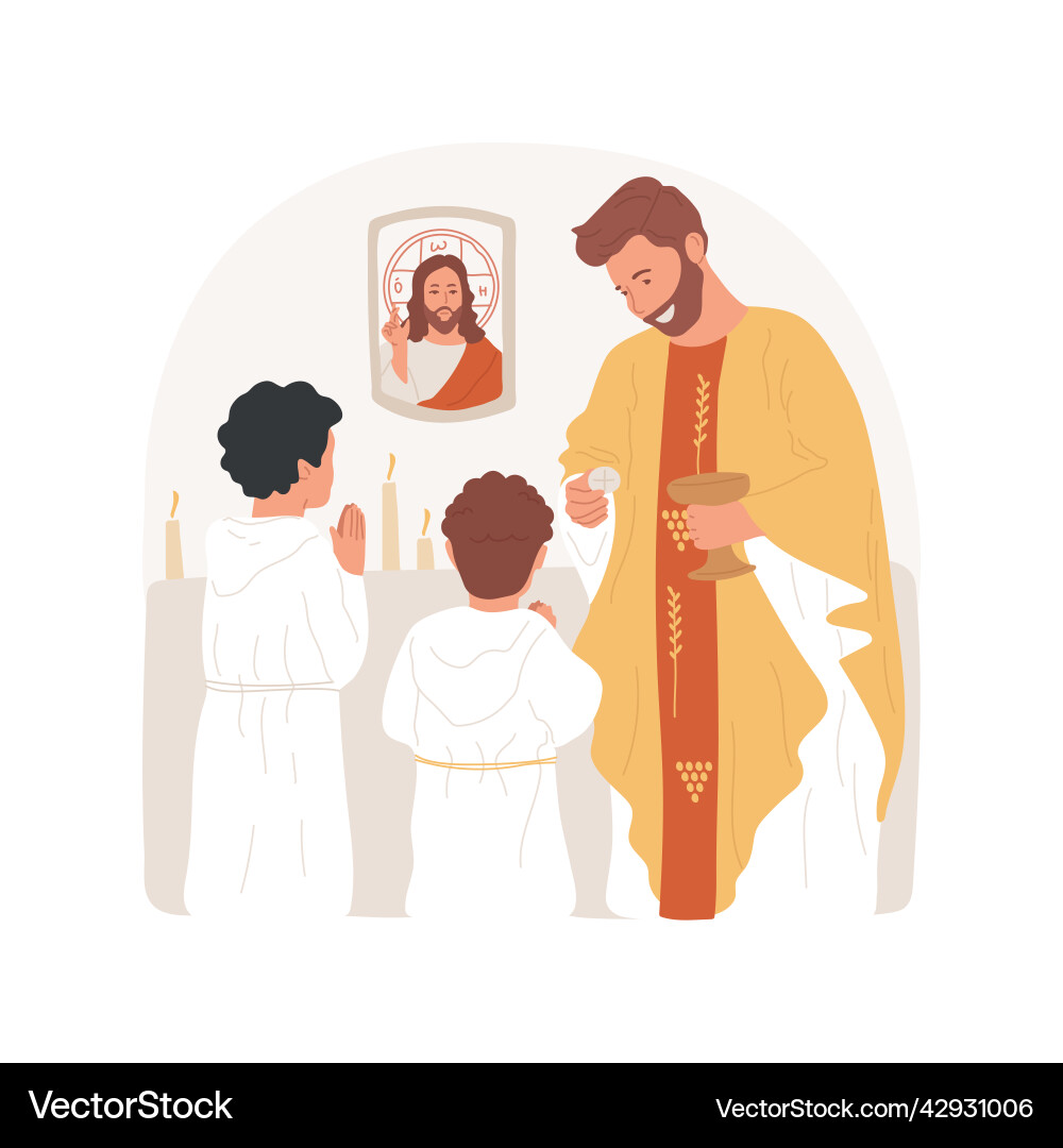 Eucharist isolated cartoon Royalty Free Vector Image
