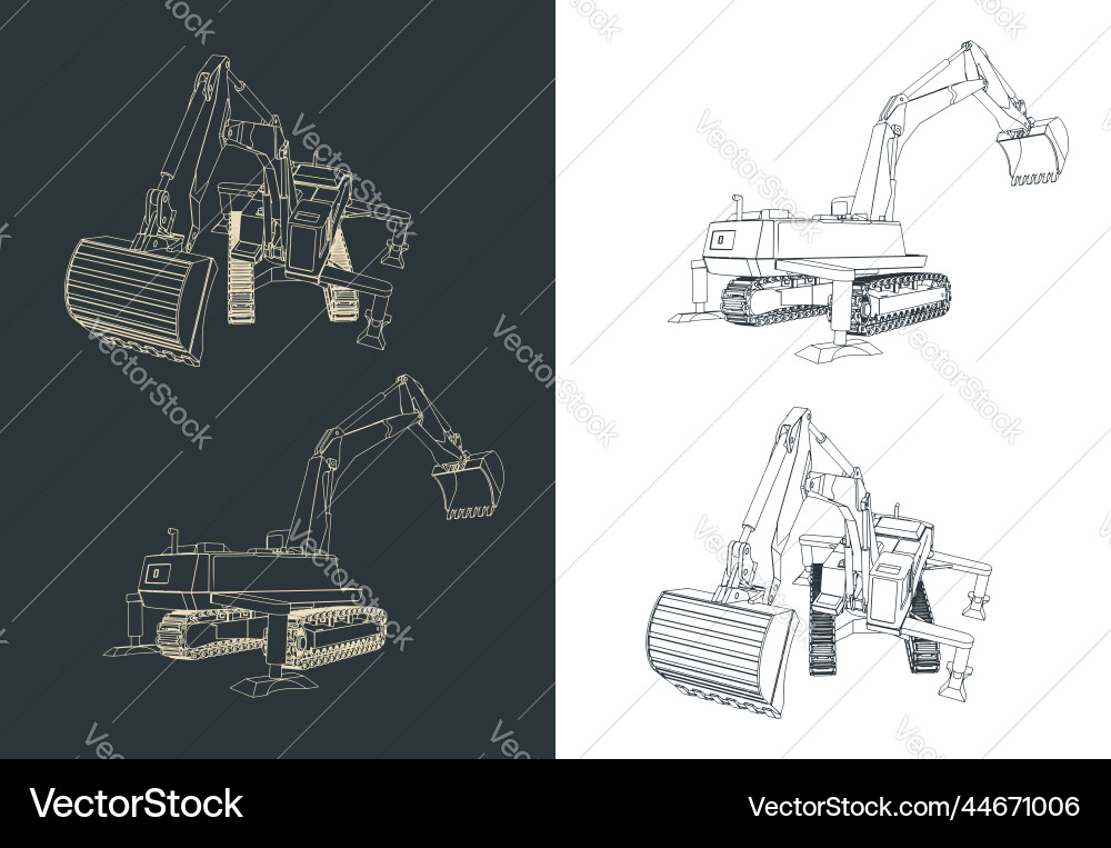 Excavator Royalty Free Vector Image - VectorStock