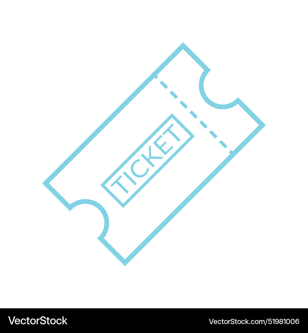 Flat ticket icon symbol Royalty Free Vector Image